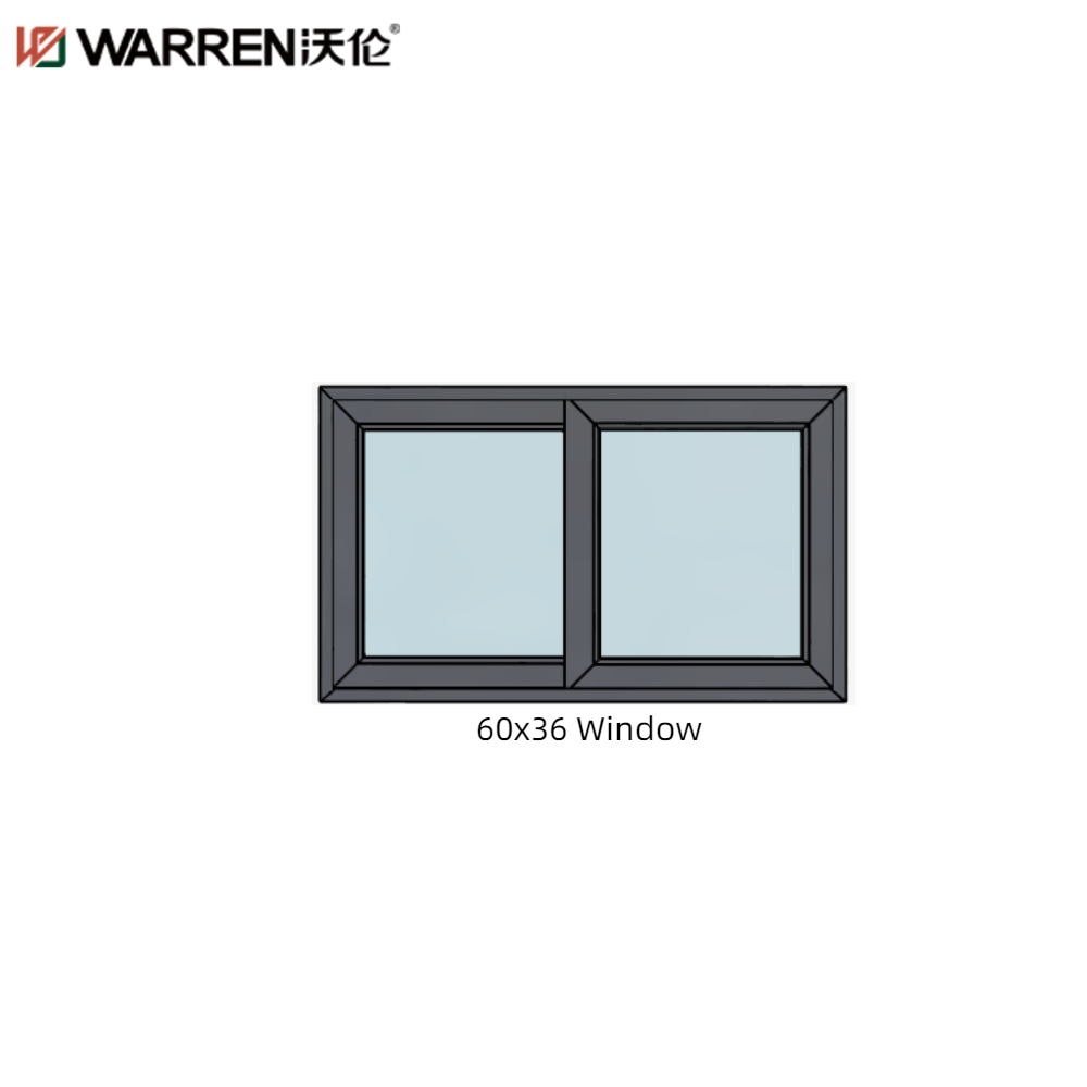Warren 60x36 Sliding Aluminium Tempered Glass Gray Double Pane Window ...