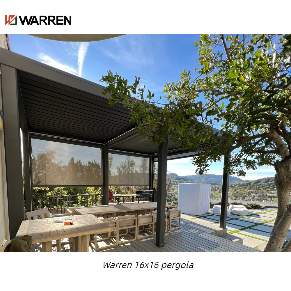 Warren 16x16 pergola with aluminum alloy waterproof roof outdoor ...