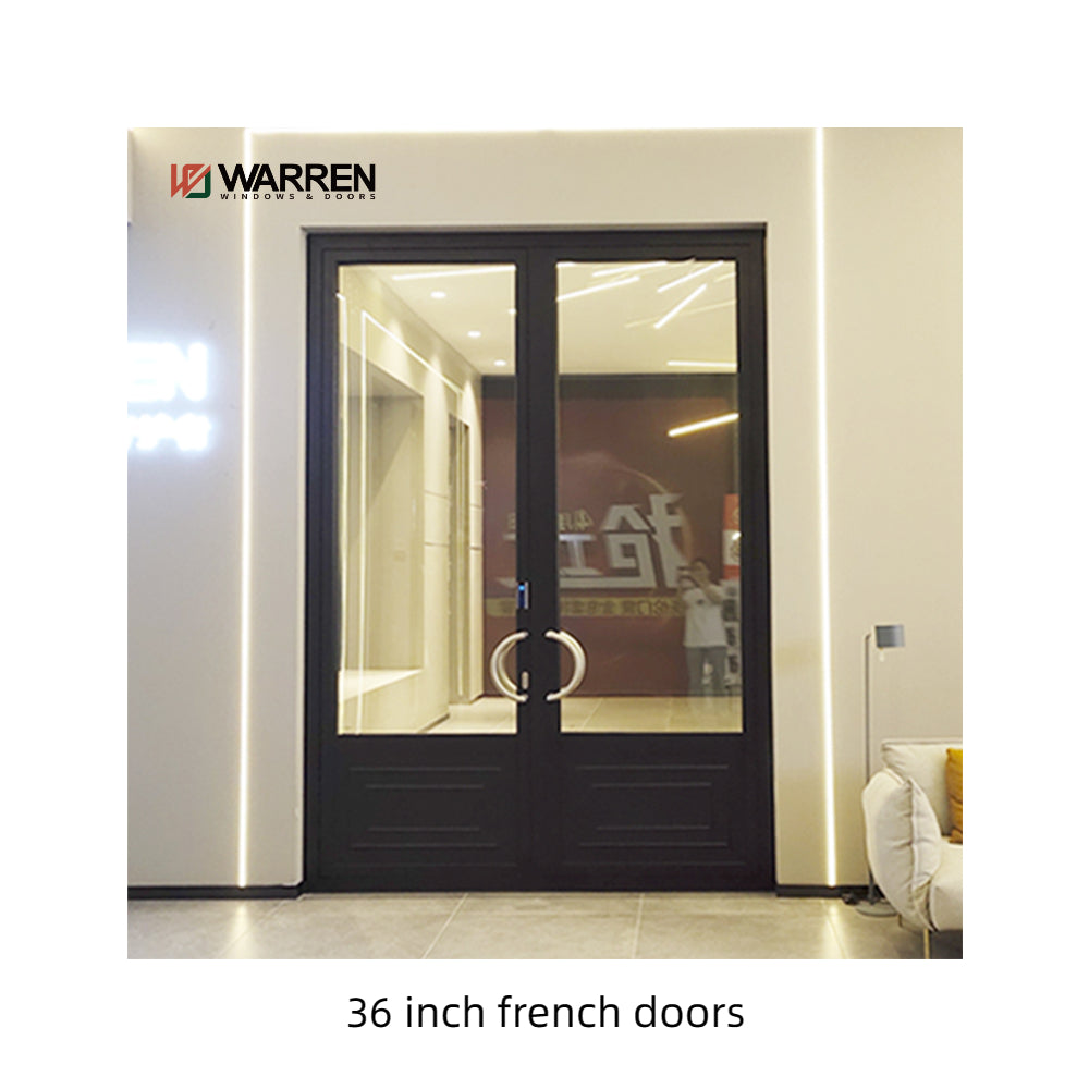 Warren 36 inch Double French Door With Black Glass Double Doors Interi ...