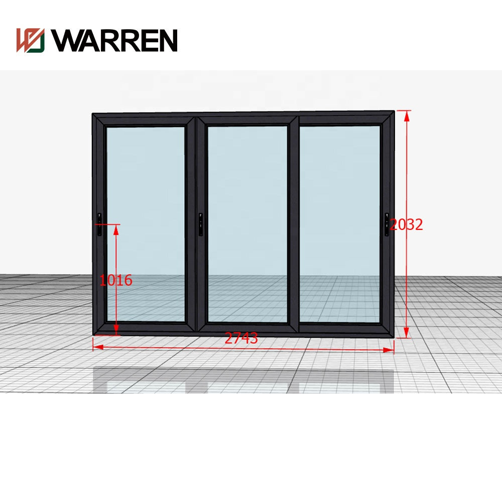 Warren Triple Panel Patio Sliding Doors 108x80 9 ft Sliding Glass Door ...