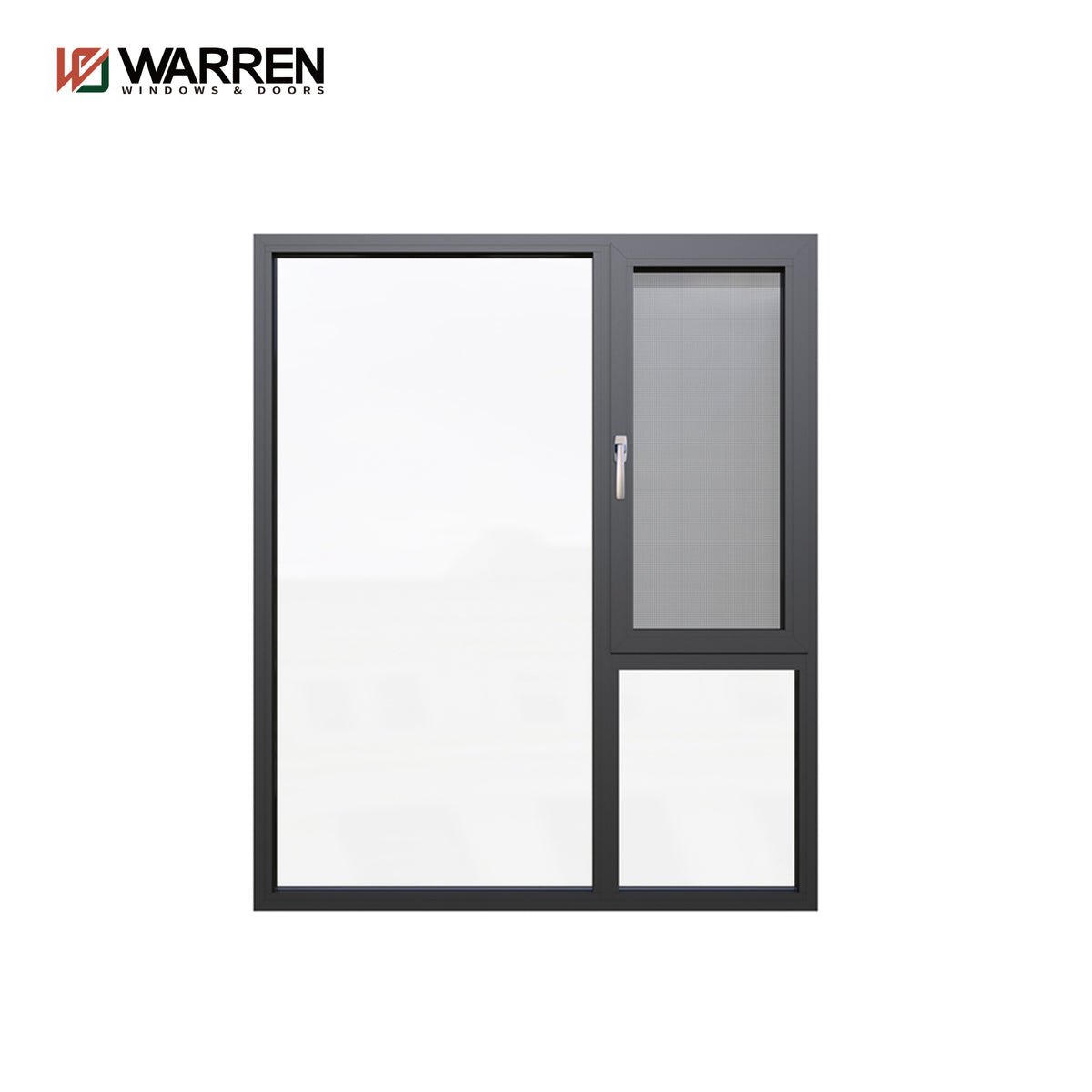 Warren 70x30 Aluminum patio glass casement window with thick glass pro ...