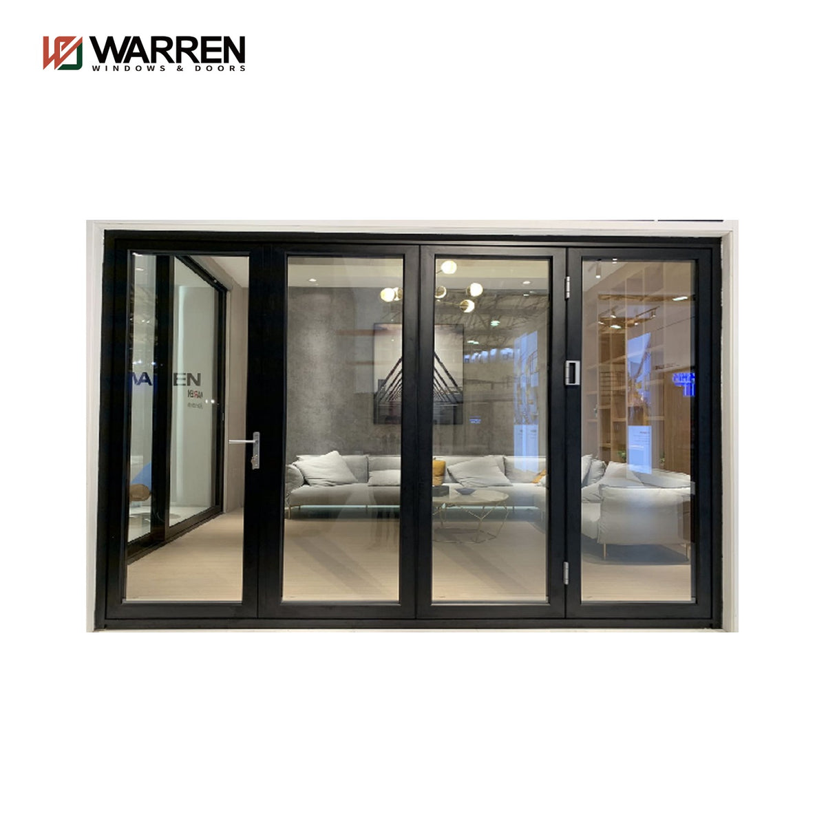 Interior Bi-Fold Doors Glass Folding Partition For Office Meeting Room ...