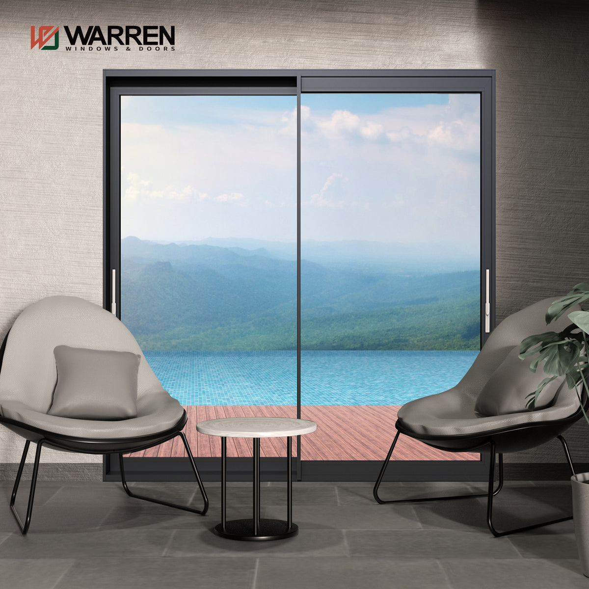 Warren 36x96 exterior door With Glass 96 Inch Wide Sliding Patio Doors ...